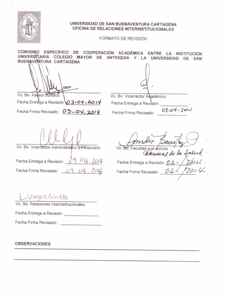 Convenio UdeSB - IUCMA | PDF