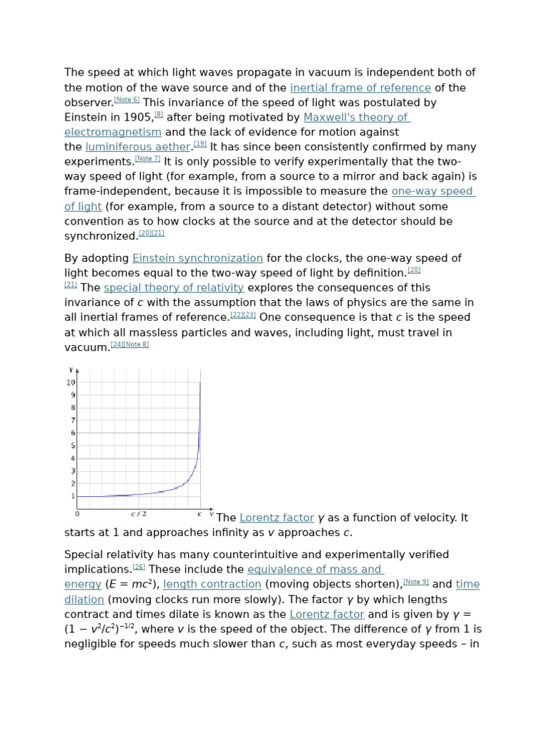 light 2 | PDF | Speed Of Light | Special Relativity