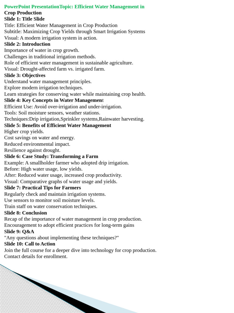 ppt stella | PDF | Irrigation | Water Conservation