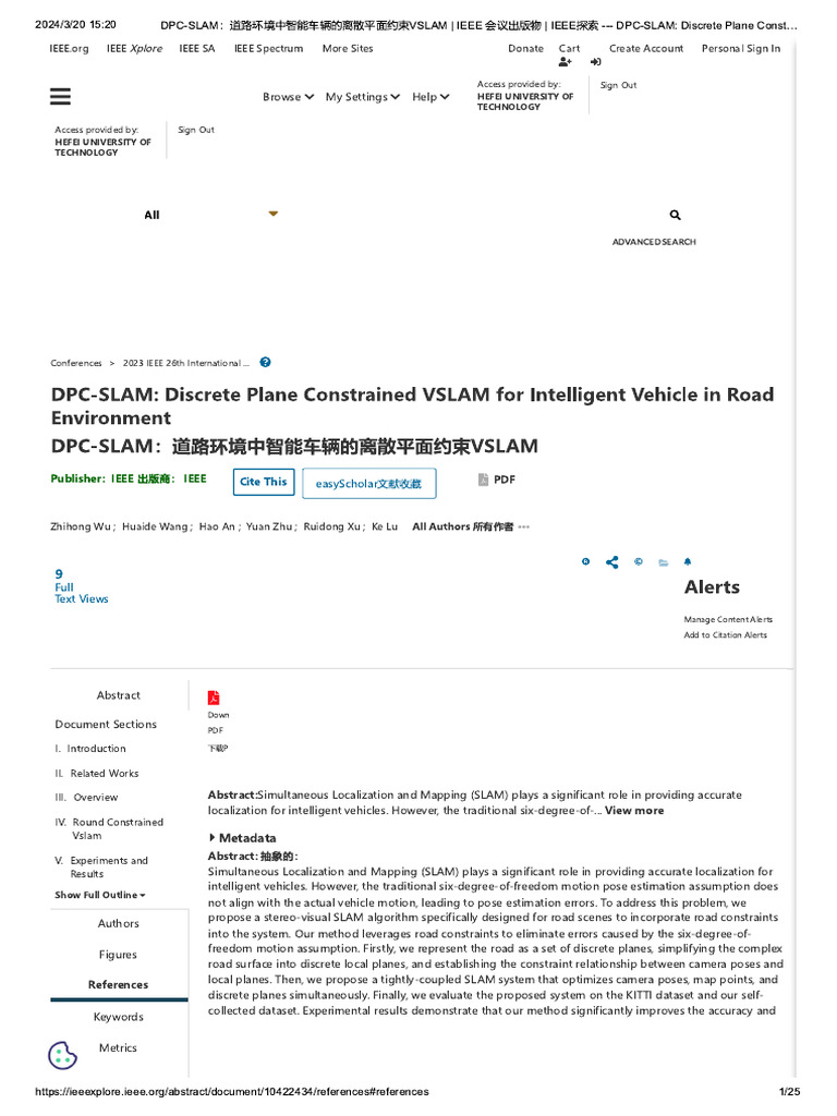 DPC-SLAM：道路环境中智能车辆的离散平面约束VSLAM - IEEE 会.. | PDF