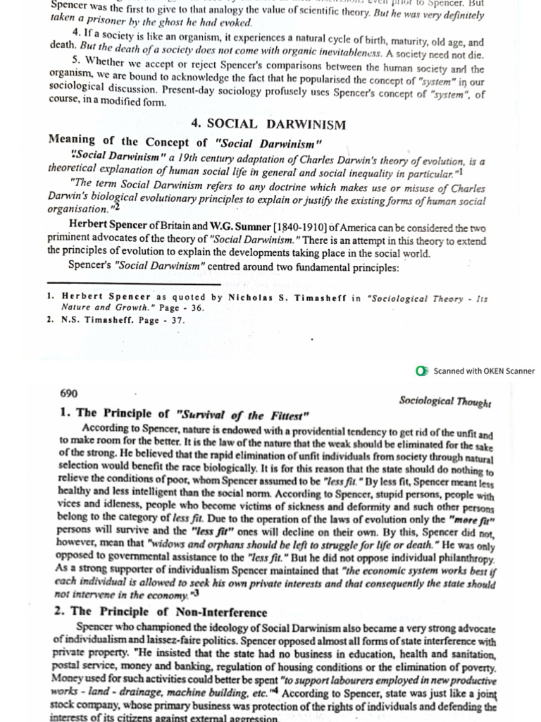 Social Darwinism and Types of Society | PDF