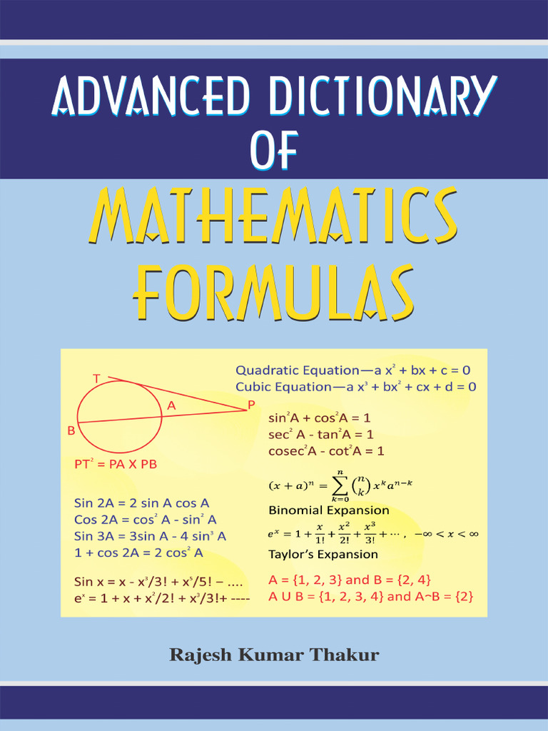 Advance Dictionary of Mathematics Formulas | PDF | Numbers | Function ...