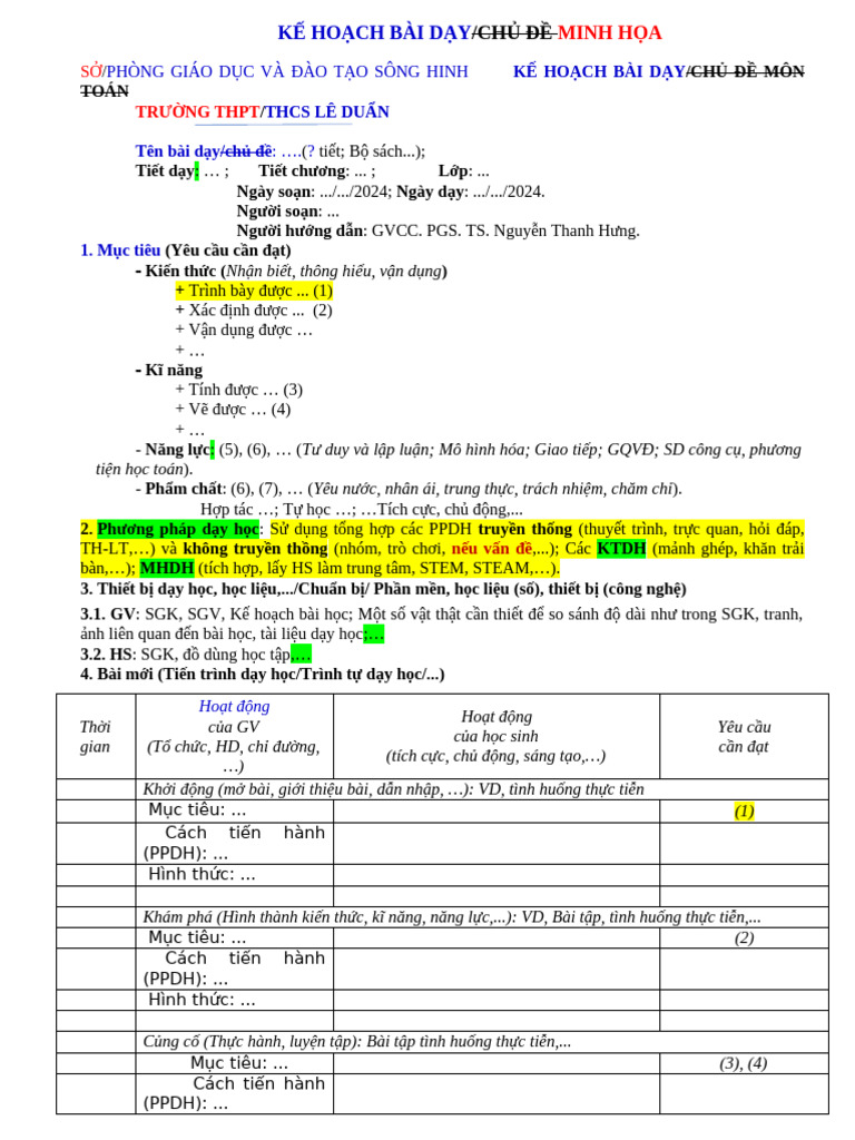 Khbd-Trung Hoc | PDF