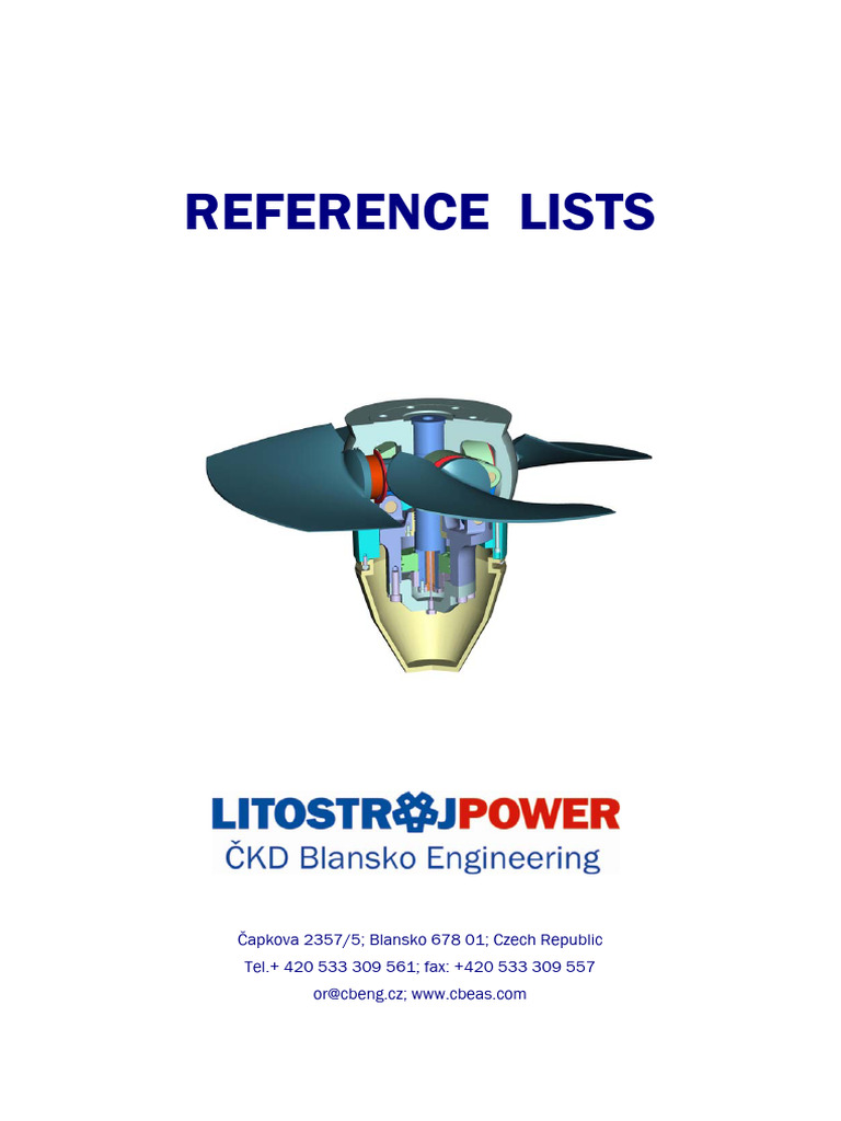 Reference Lists of CKD Blansko Engineering | PDF | Turbomachinery | Hydraulics
