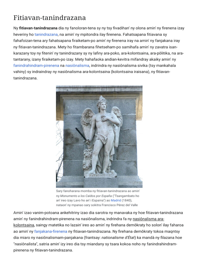 Fitiavan-tanindrazana — Wikipedia | PDF
