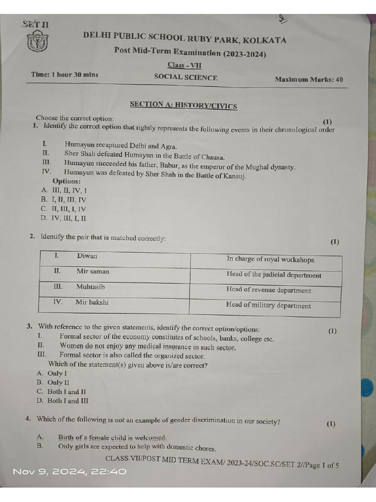 History Question Paper | PDF