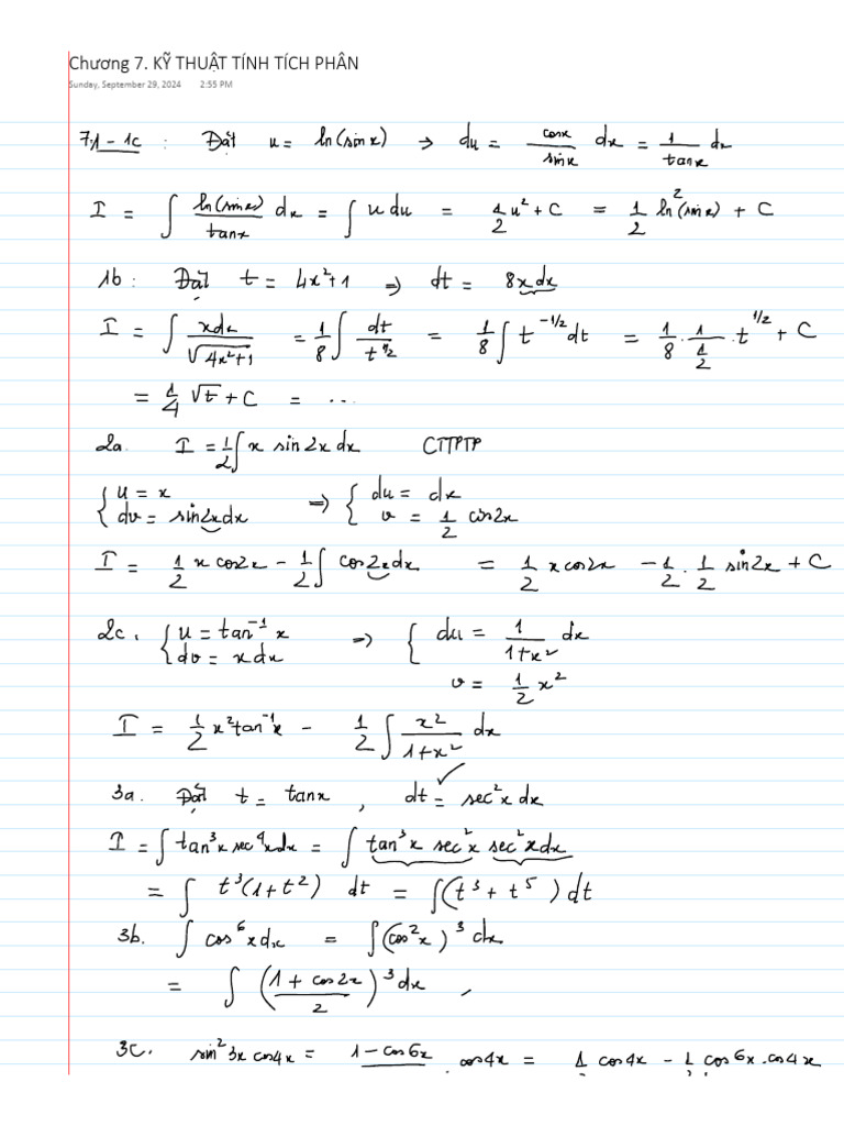 Chương 7. Ky Thuat Tinh Tich Phan | PDF