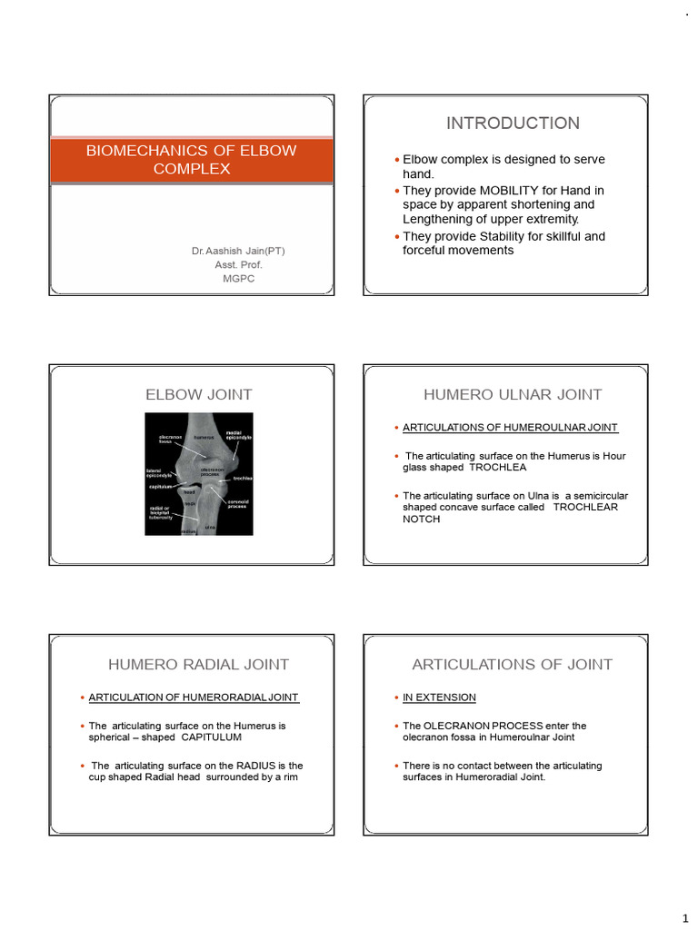 Biomechanics of Elbow Complex | PDF | Elbow | Anatomical Terms Of Motion