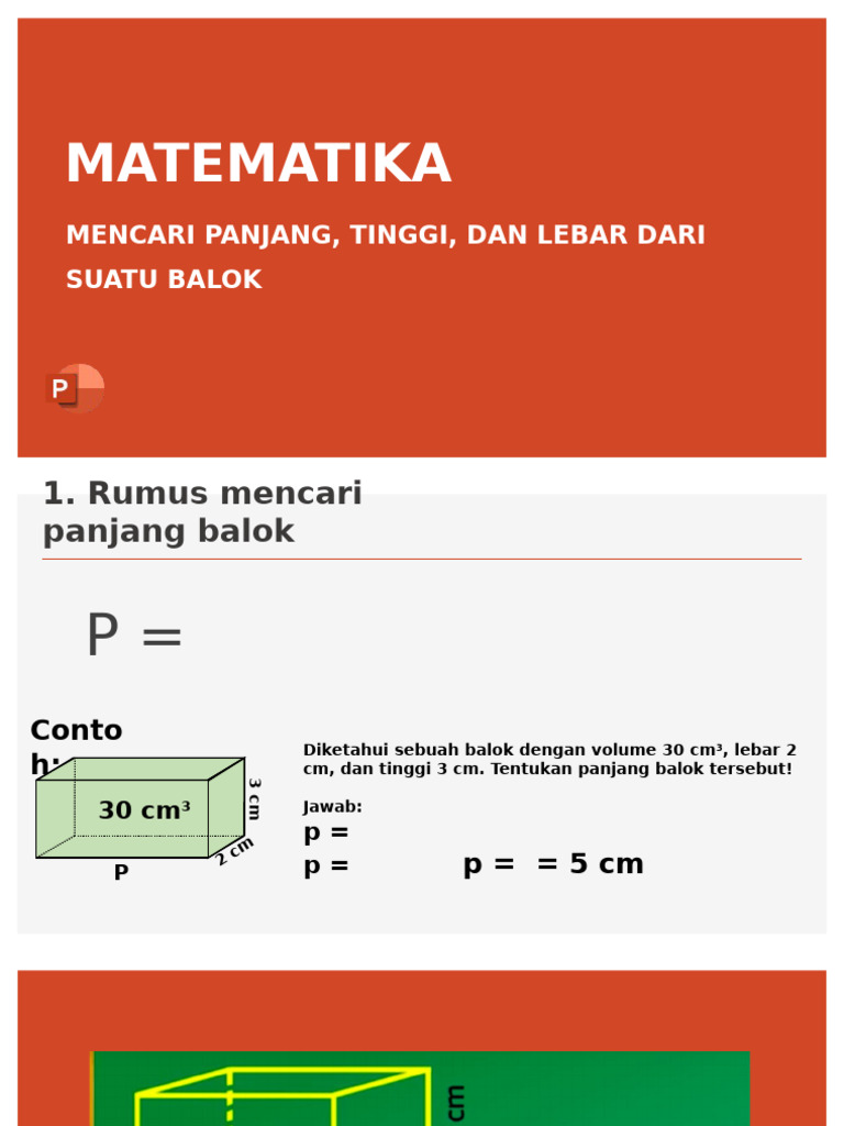 Rumus dan Soal Balok Matematika | PDF