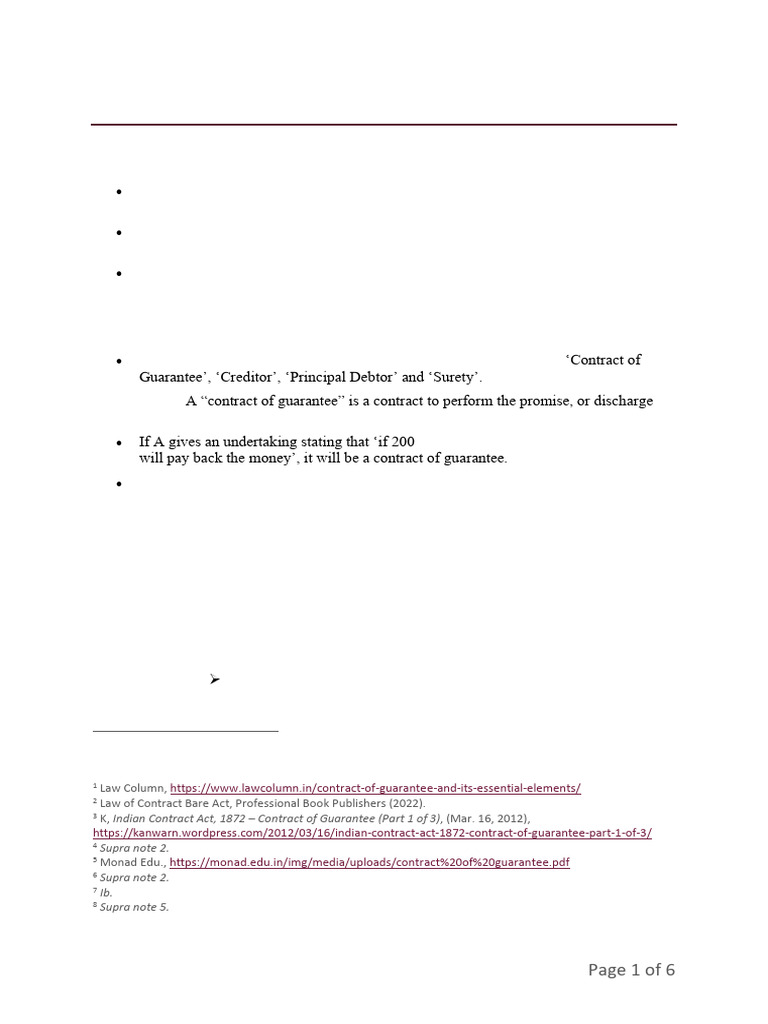 Contract II | PDF | Guarantee | Common Law