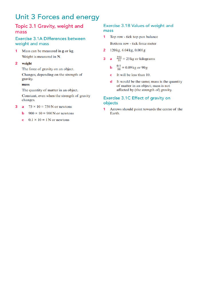 Chapter 3 Workbook Answers | PDF