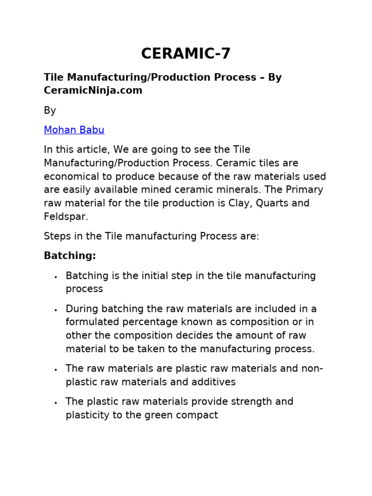 CERAMICS-7 | PDF | Mill (Grinding) | Extrusion