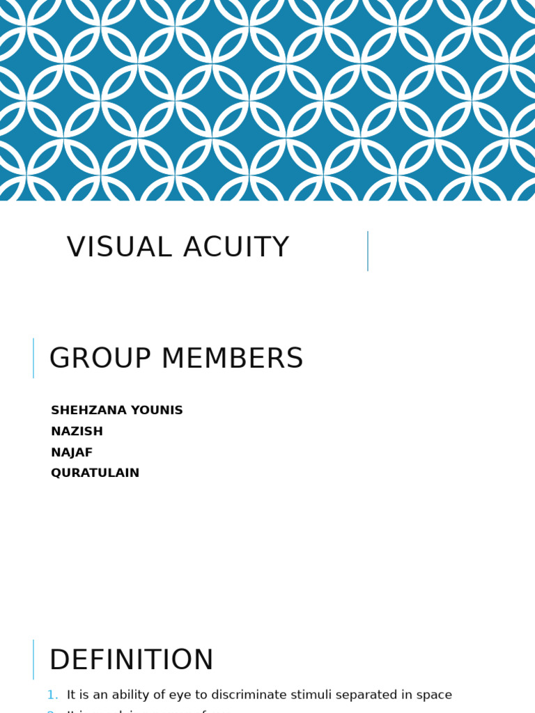 Presentation Visual Acuity | PDF | Visual Acuity | Senses