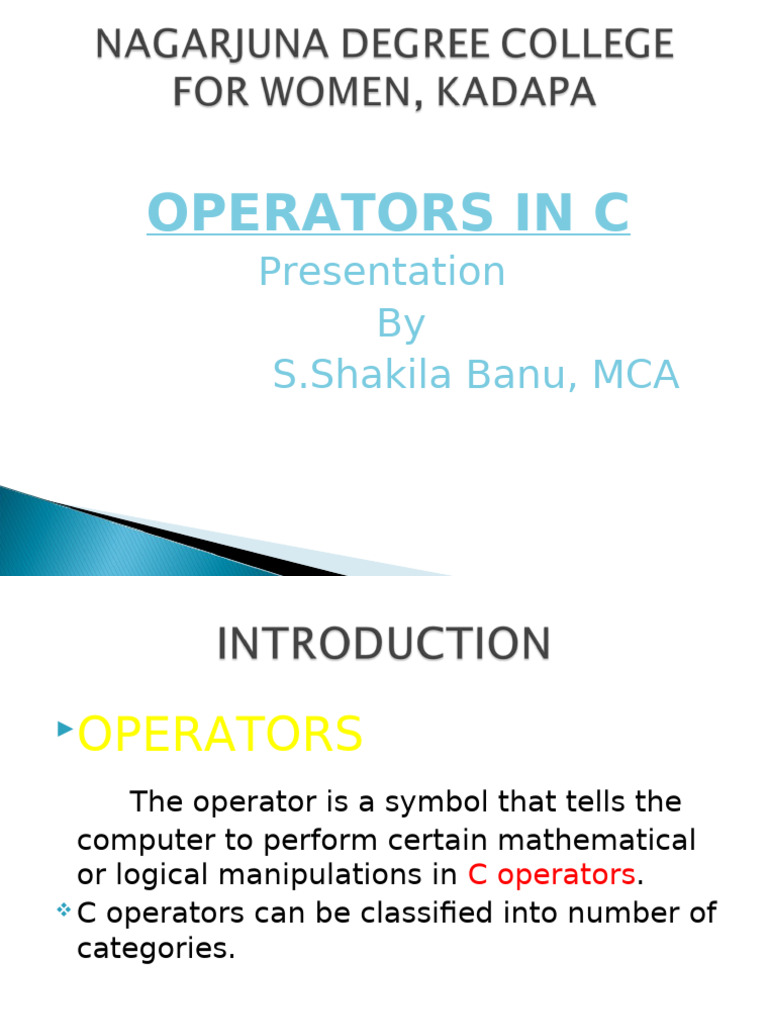 C Operators | PDF
