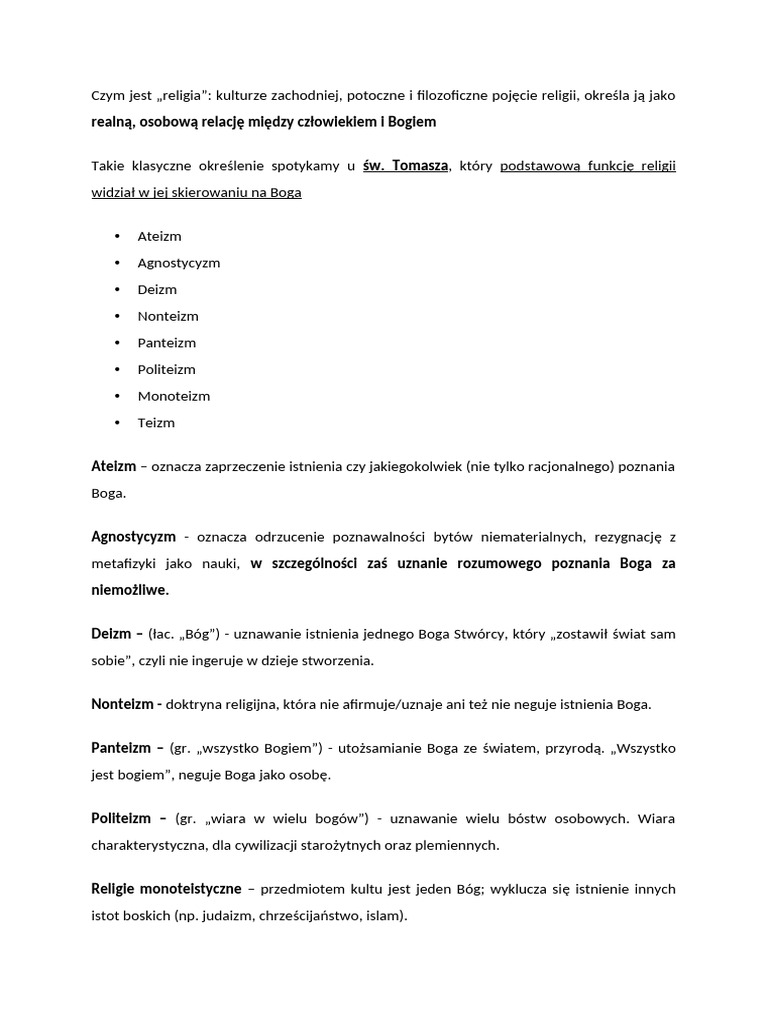 Słowniczek Religie | PDF