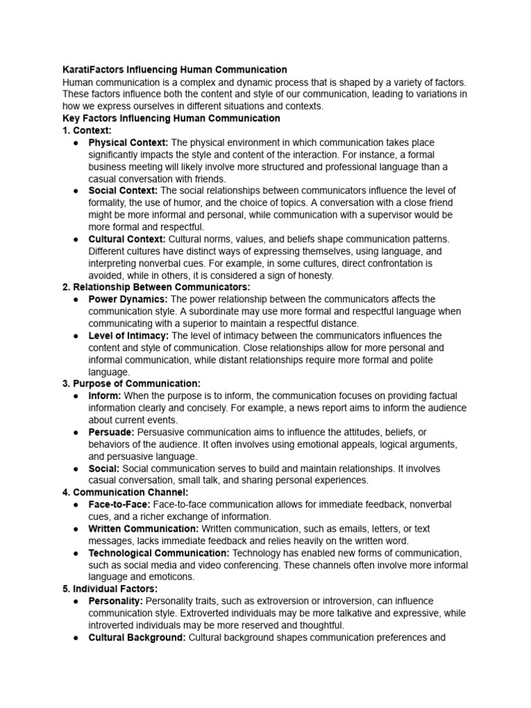 Human Beings Communicate Differently in Different ... | PDF | Communication | Extraversion And ...