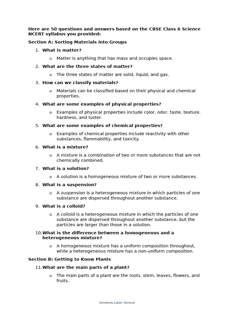 Cbse Class 6 Science Ncert | PDF | Force | Mixture