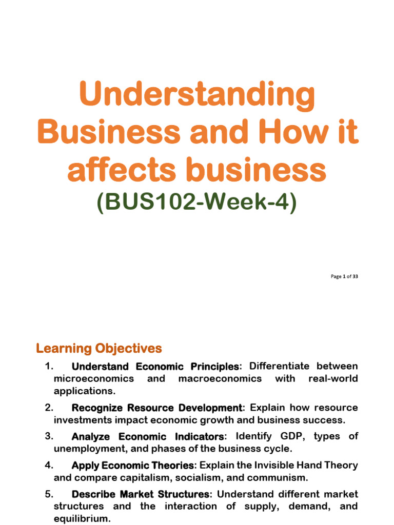 BUS 102__Week 4 | PDF | Microeconomics | Macroeconomics