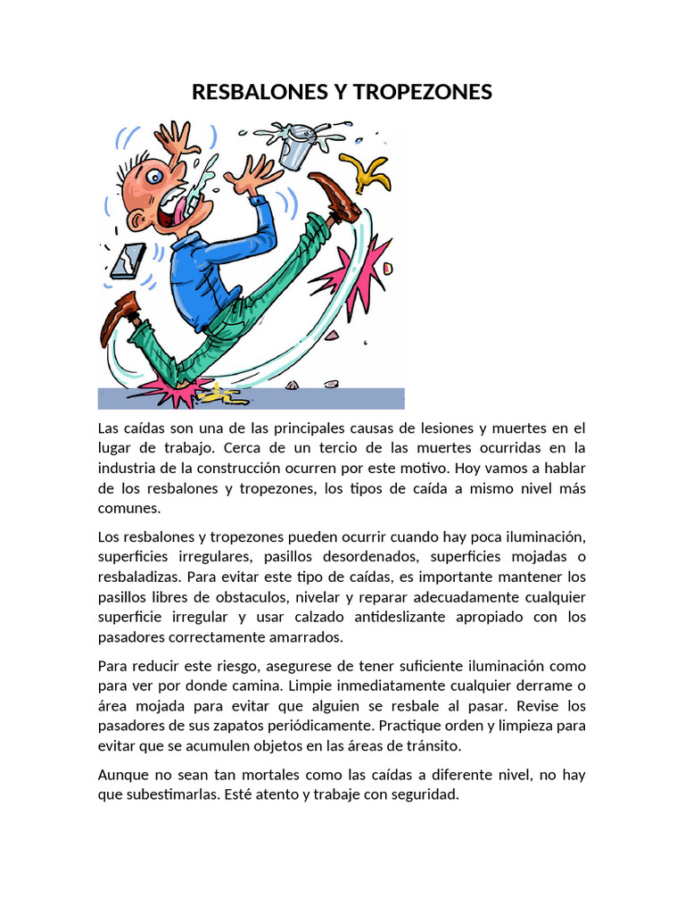 Prevención de Resbalones y Tropezones | PDF