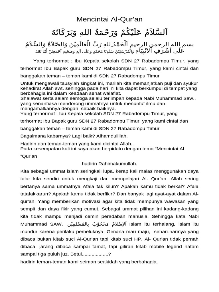 Kumpulan Pidato Pildacil 2 | PDF