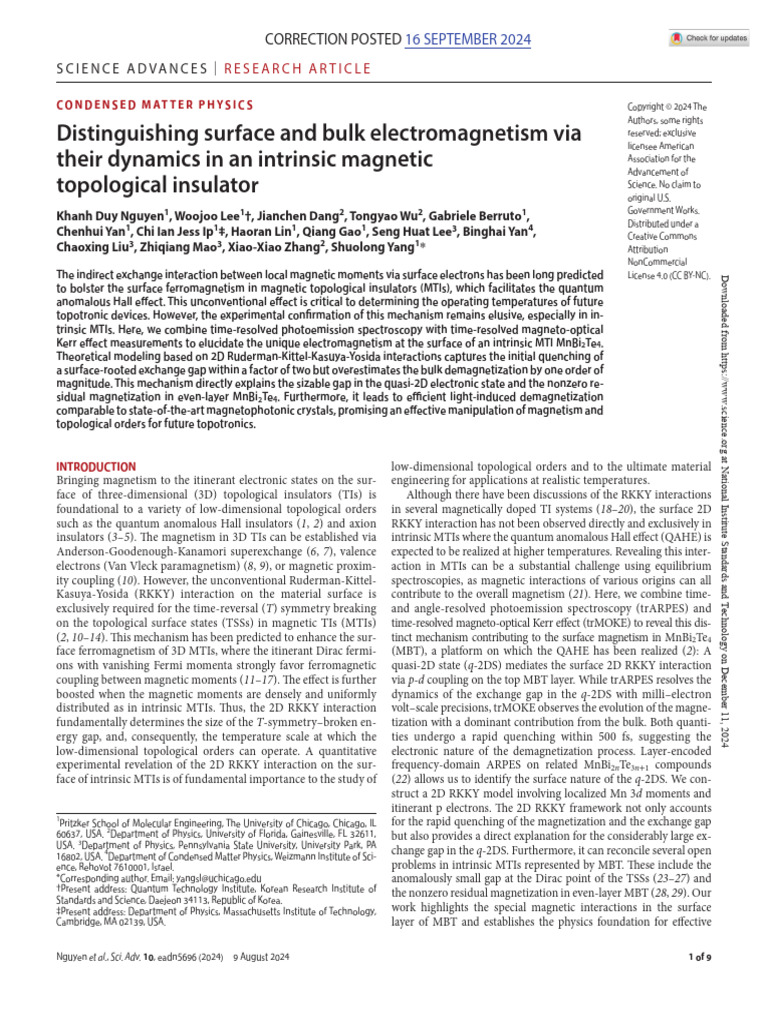 Distinguishing Surface Electromagnetism | PDF | Magnetism | Phases Of Matter
