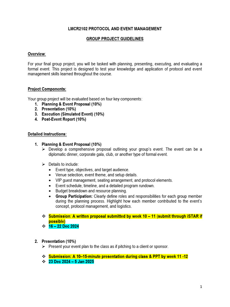 LMCR2102 Group Project Guidelines | PDF | Simulation
