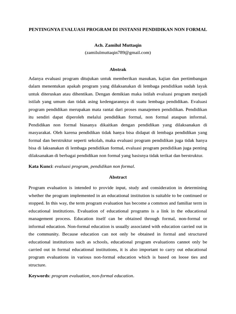 evaluasi program pendidikan | PDF