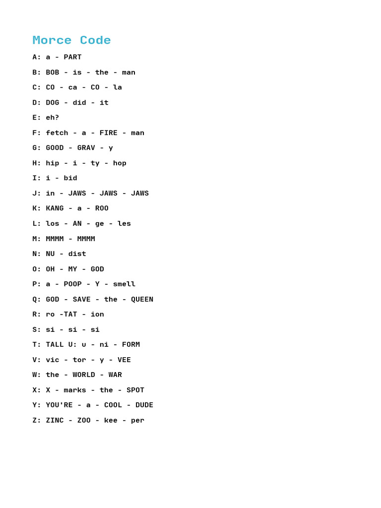 Morce Code | PDF