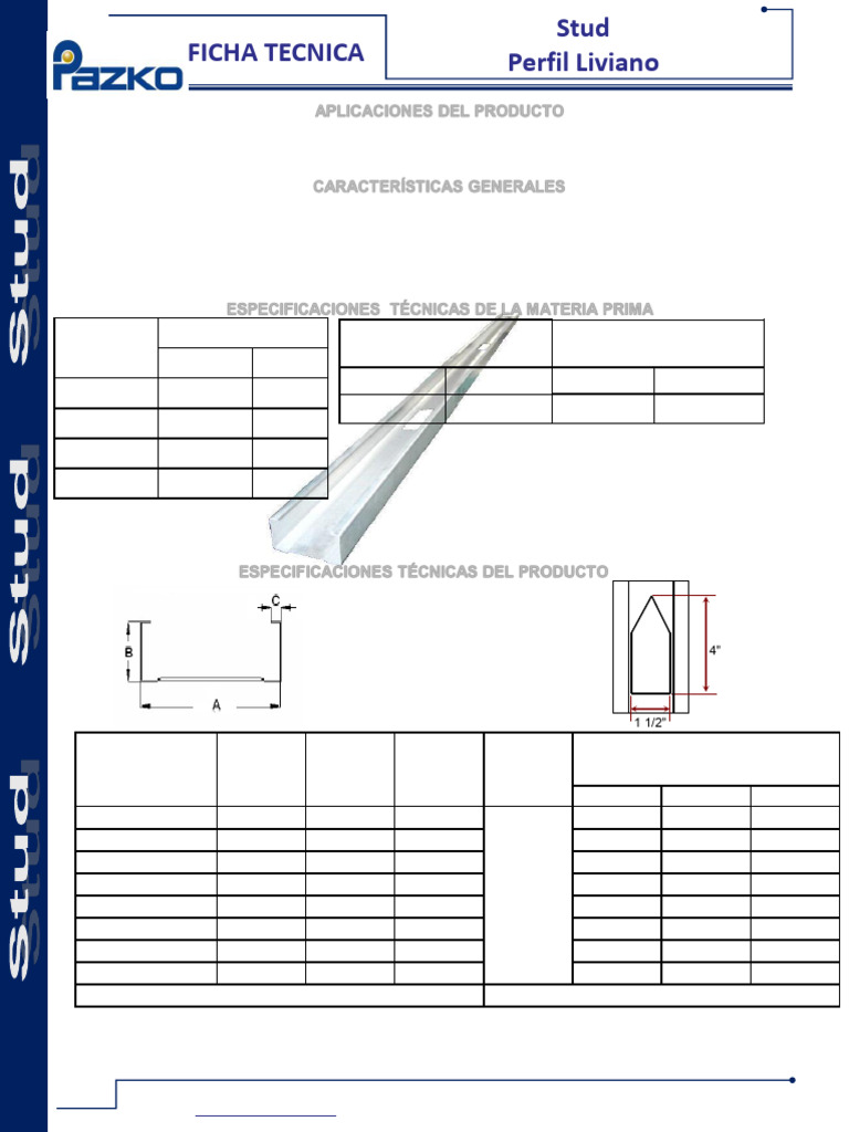 Stud Perfil Liviano | PDF | Materiales | Rieles