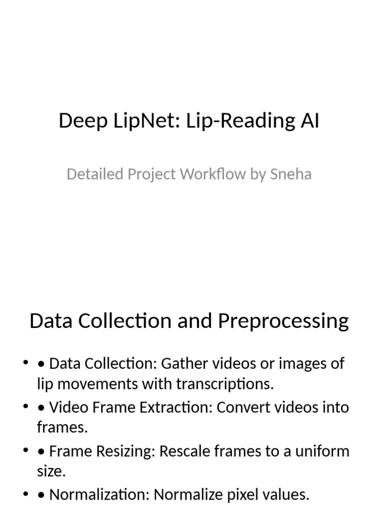 Deep LipNet Project Workflow | PDF