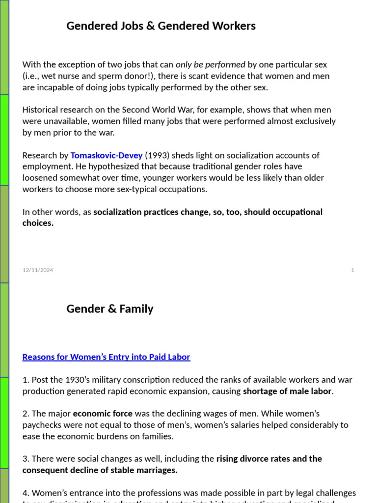 Gendered Work & State | PDF | Employment | Labour Economics