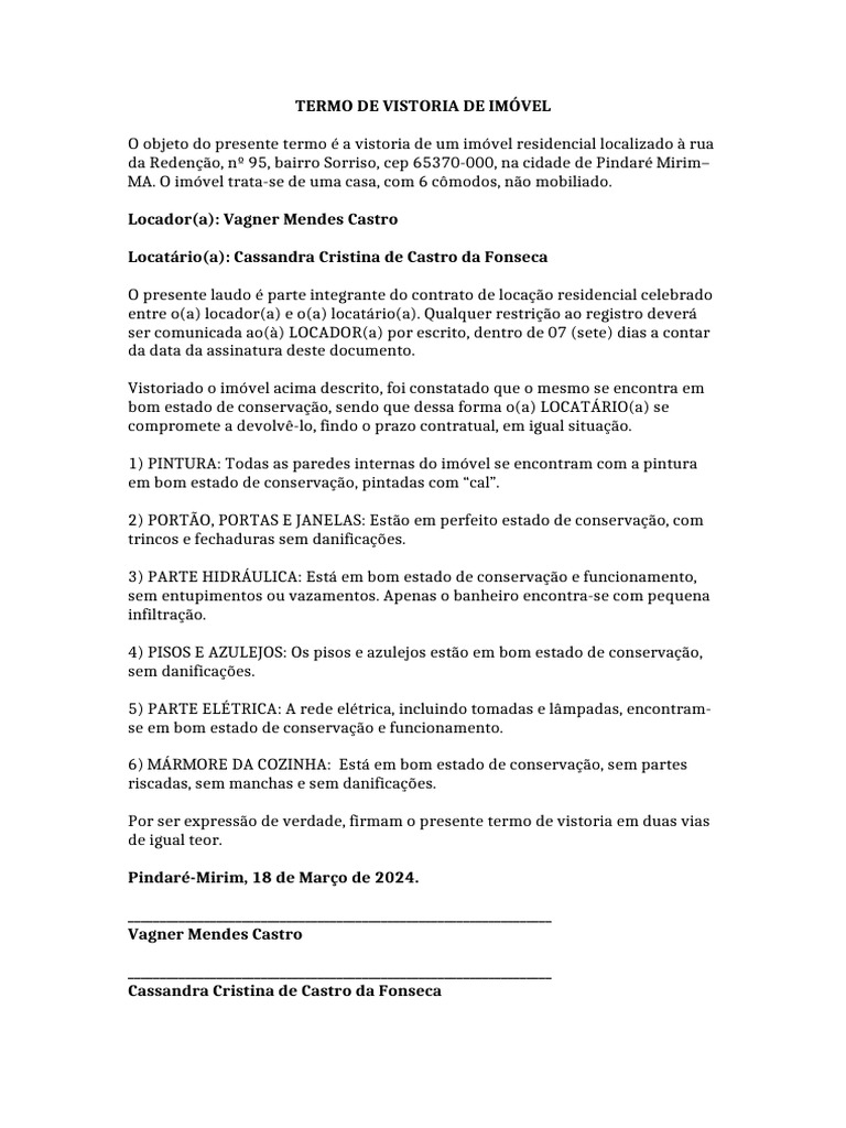 Vistoria | PDF