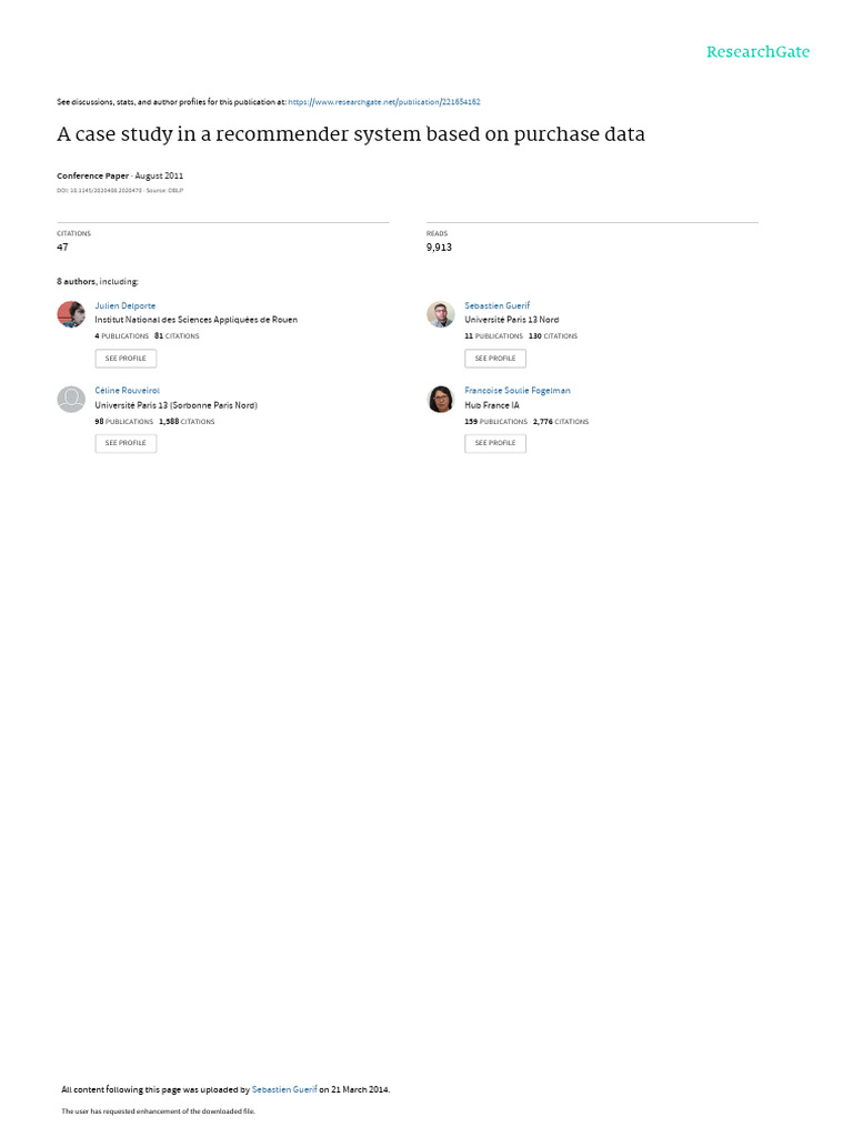A Case Study in A Recommender System Based On Purc | PDF | Matrix (Mathematics)