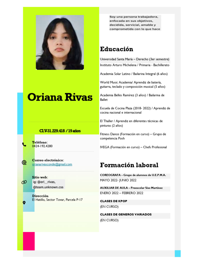 CV - ORIANA RIVAS | PDF