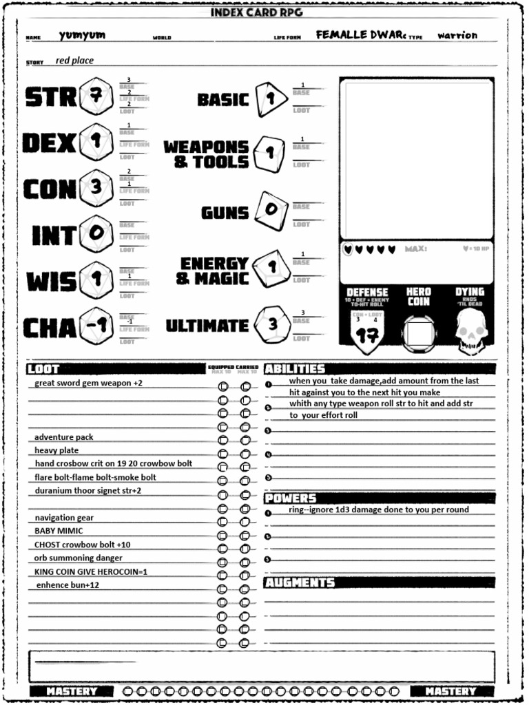 ICME Fillable Char Sheet | PDF