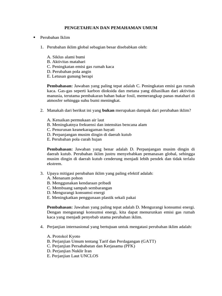 TryOut1_Pengetahuan dan Pemahaman Umum | PDF