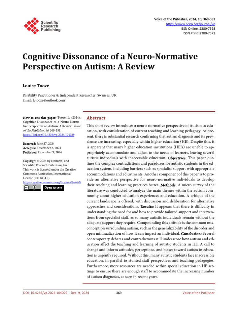 vp2024104_42140533 | PDF | Autism Spectrum | Learning Disability