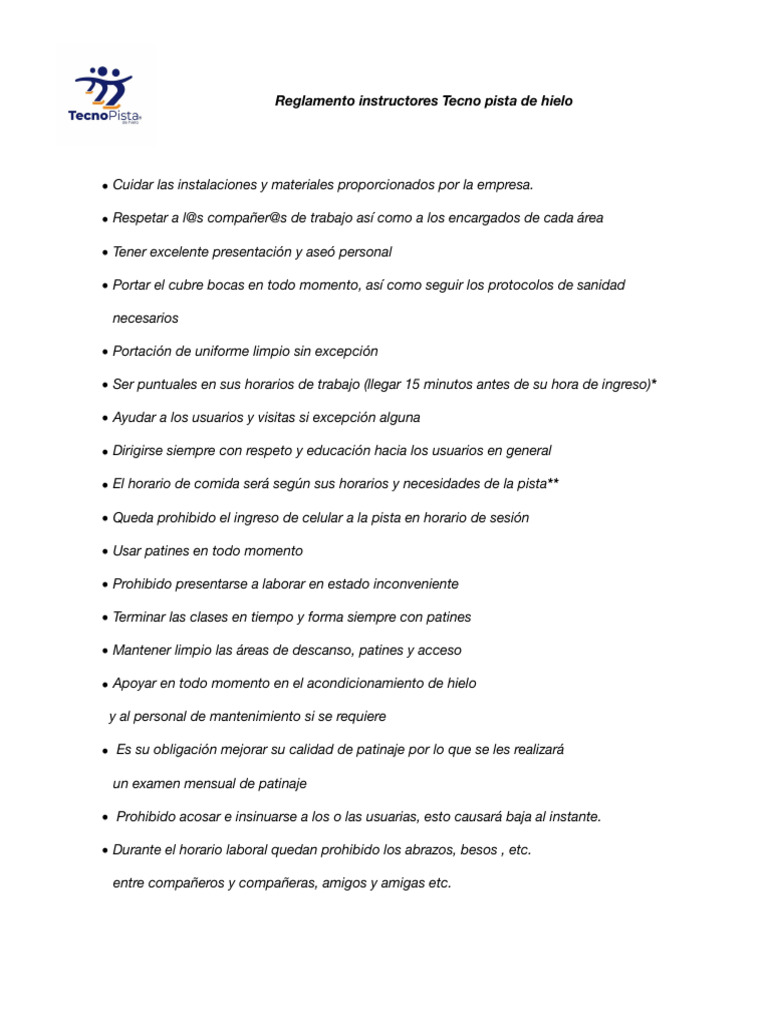 Reglamento Instructores | PDF