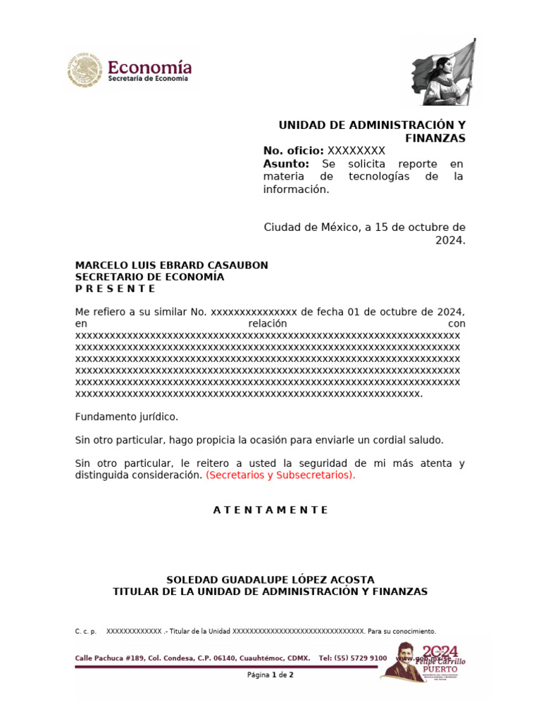 Formato de Oficios UAF | PDF