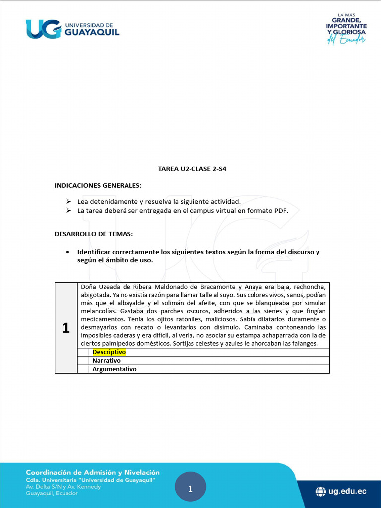 Tarea U2 - Clase 2 - S4 2 | PDF