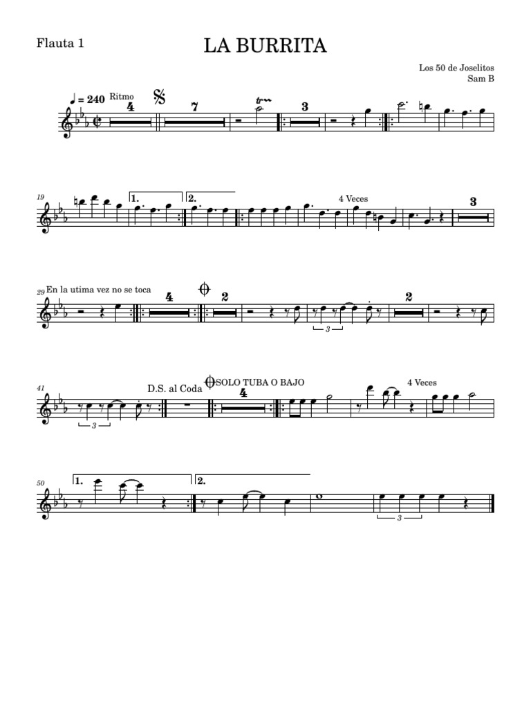 La Burrita Arreglo Sam-Flauta_1 | PDF