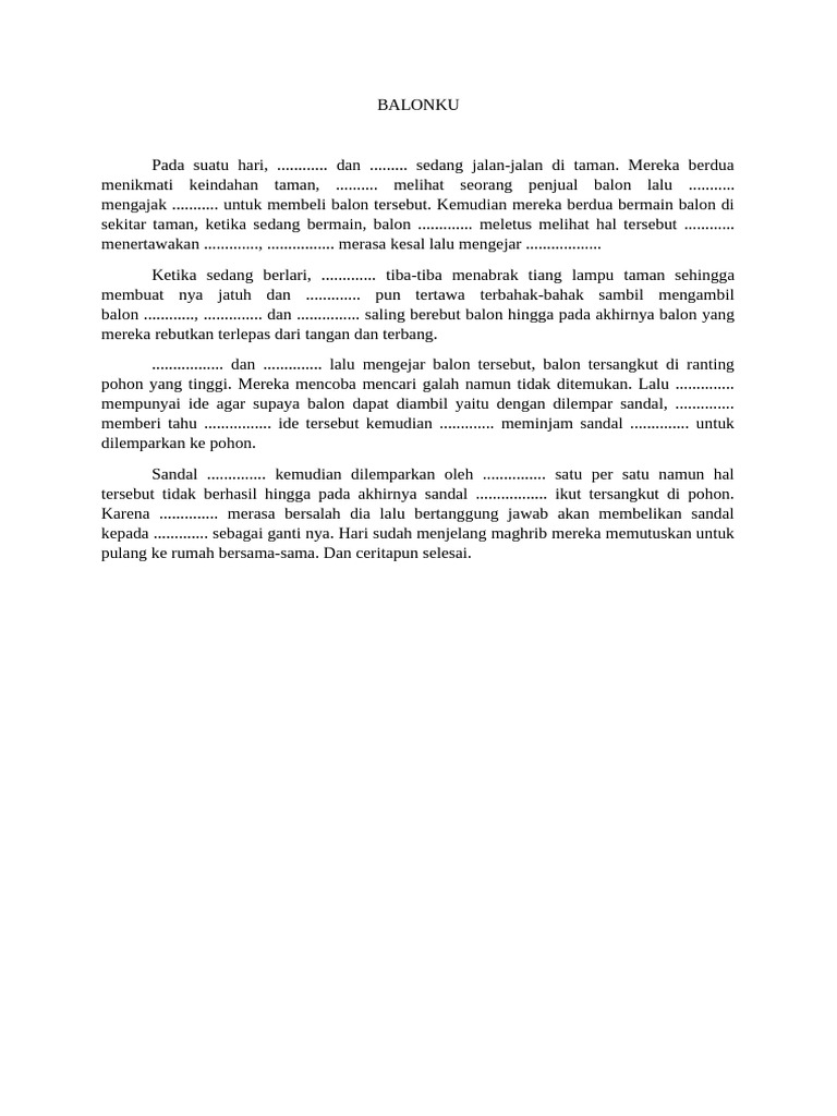Naskah Pantomim Balonku | PDF