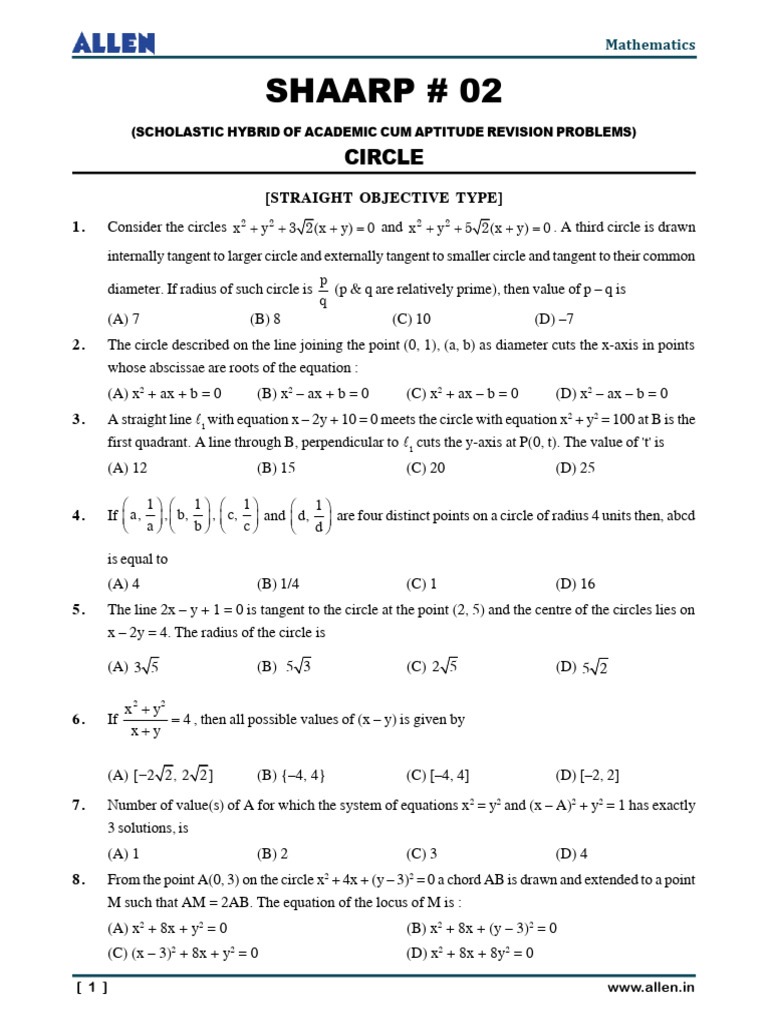 Shaarp Circle 2 | PDF | Circle | Triangle
