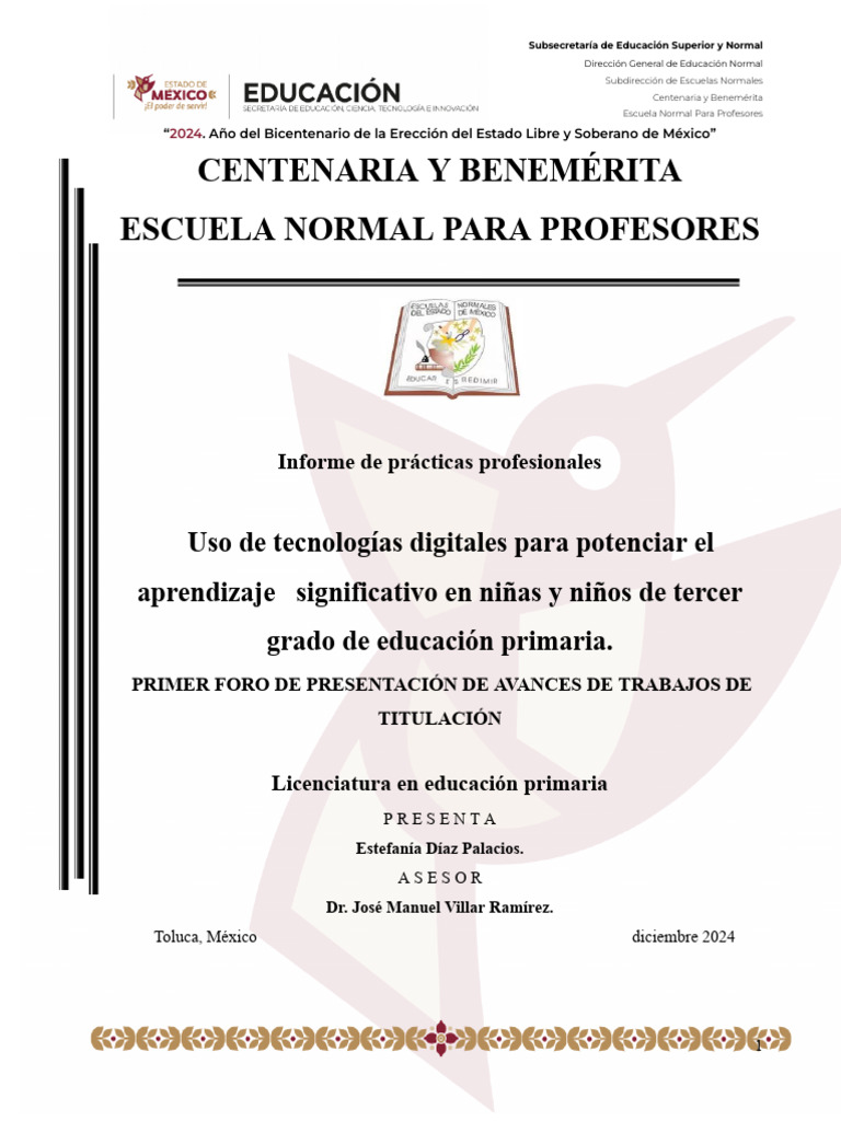 Informe de Titulación - Avance | PDF | Maestros | Enseñando