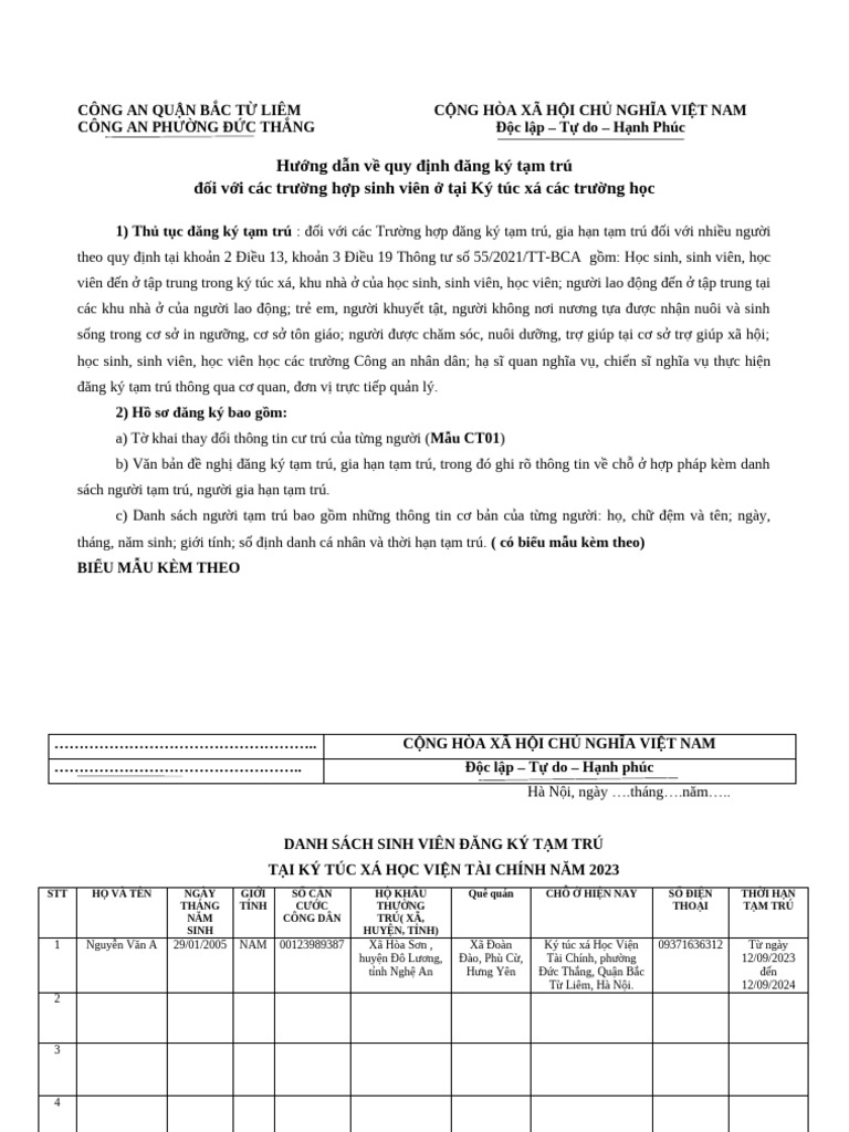 1.HƯỚNG DẪN ĐKTT TẠI KTX | PDF