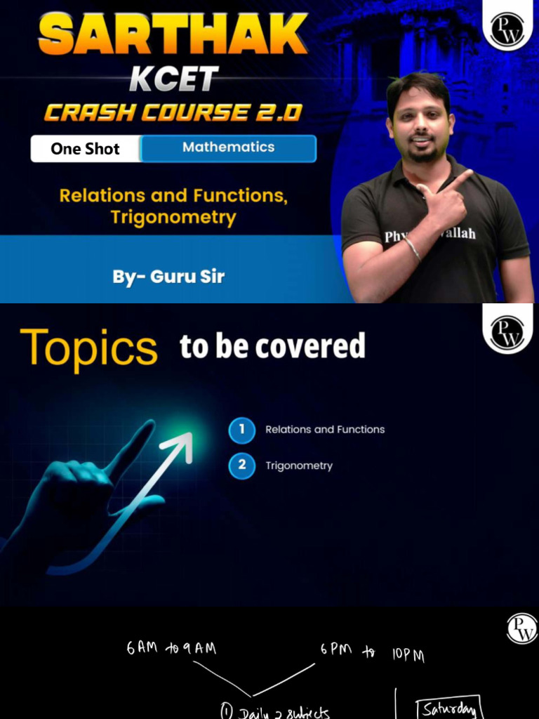 Relations and Functions & Trigonometry - Class Notes - Sarthak KCET ...