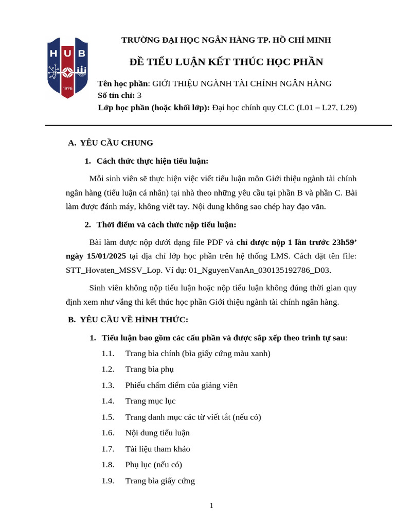 De Tieu Luan KTHP - GTN TCNH - CLC K12 - HK1 24-25 - Goi Sinh Vien | PDF