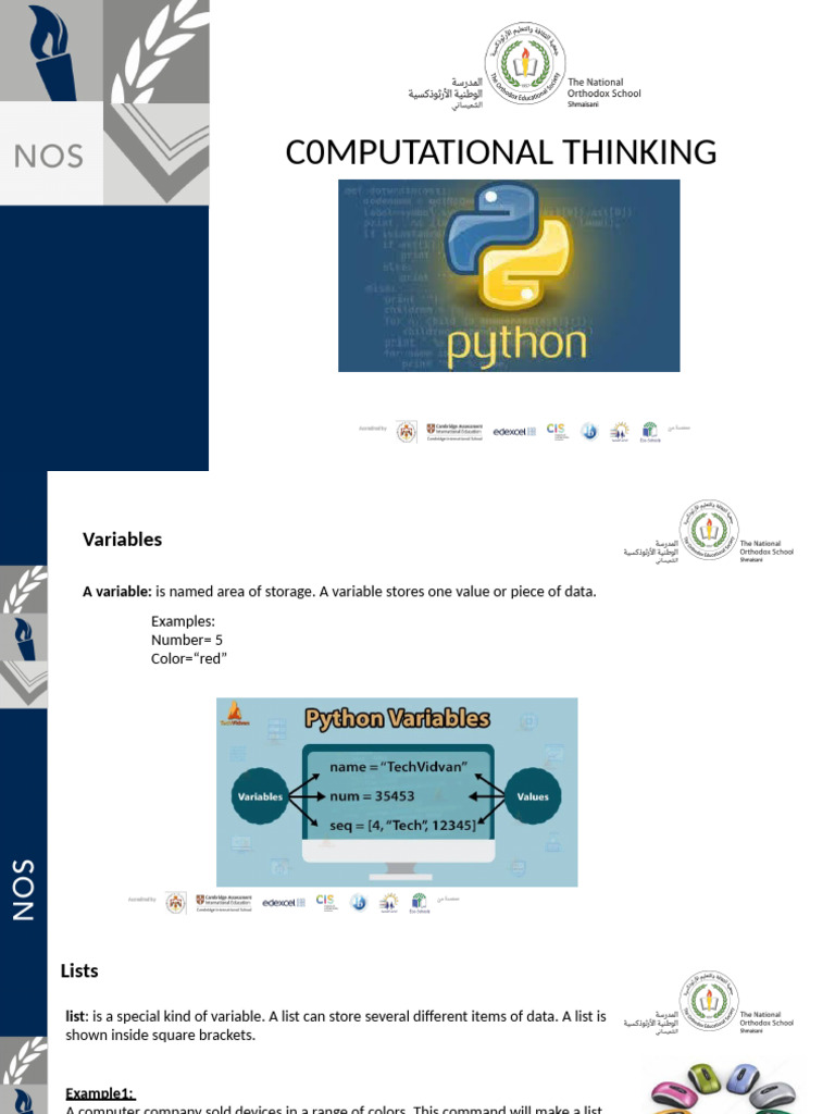 NOS Presentation - Chapter 3 Grade 8-Python3.1 - Edited | PDF | Control Flow | Computer Engineering