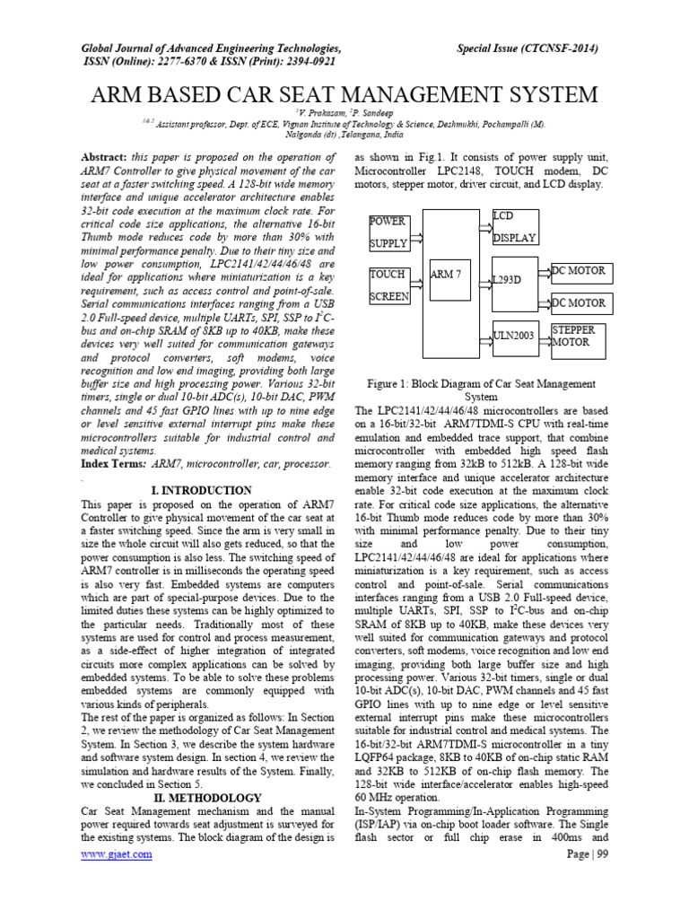 99 101 Arm Based Car Seat Management System | PDF | Microcontroller ...