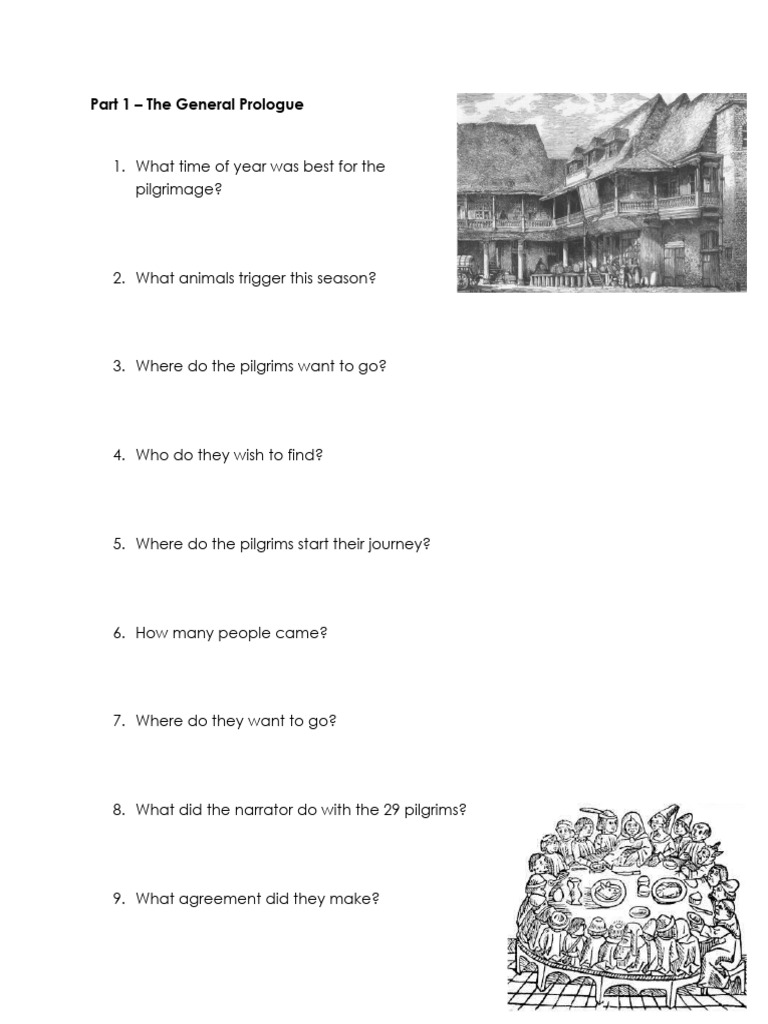Canterbury Tales Prologue Questions | PDF